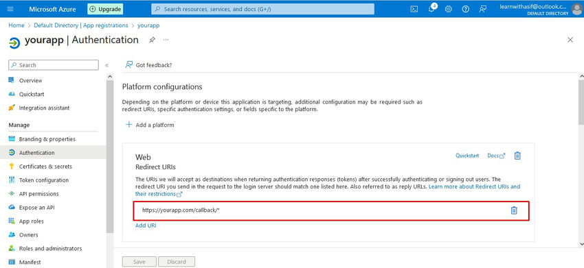 Dynamic Redirect URL/ Wildcard URL in Azure App Registration Dynamic Redirect URL/ Wildcard URL in Azure App Registration